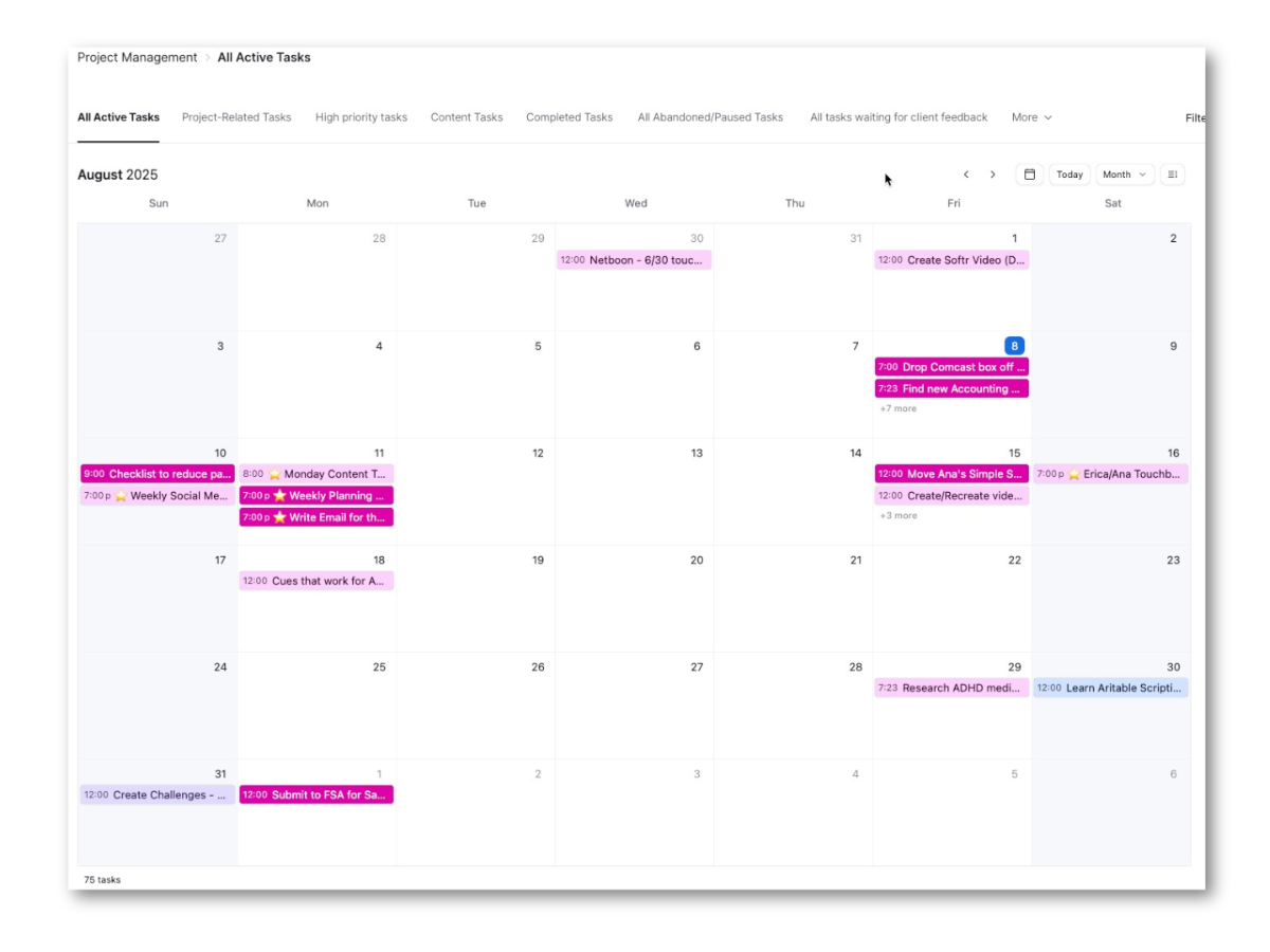 How to Use Calendar View in ClickUp to Organize Your Brain - Ana's ...