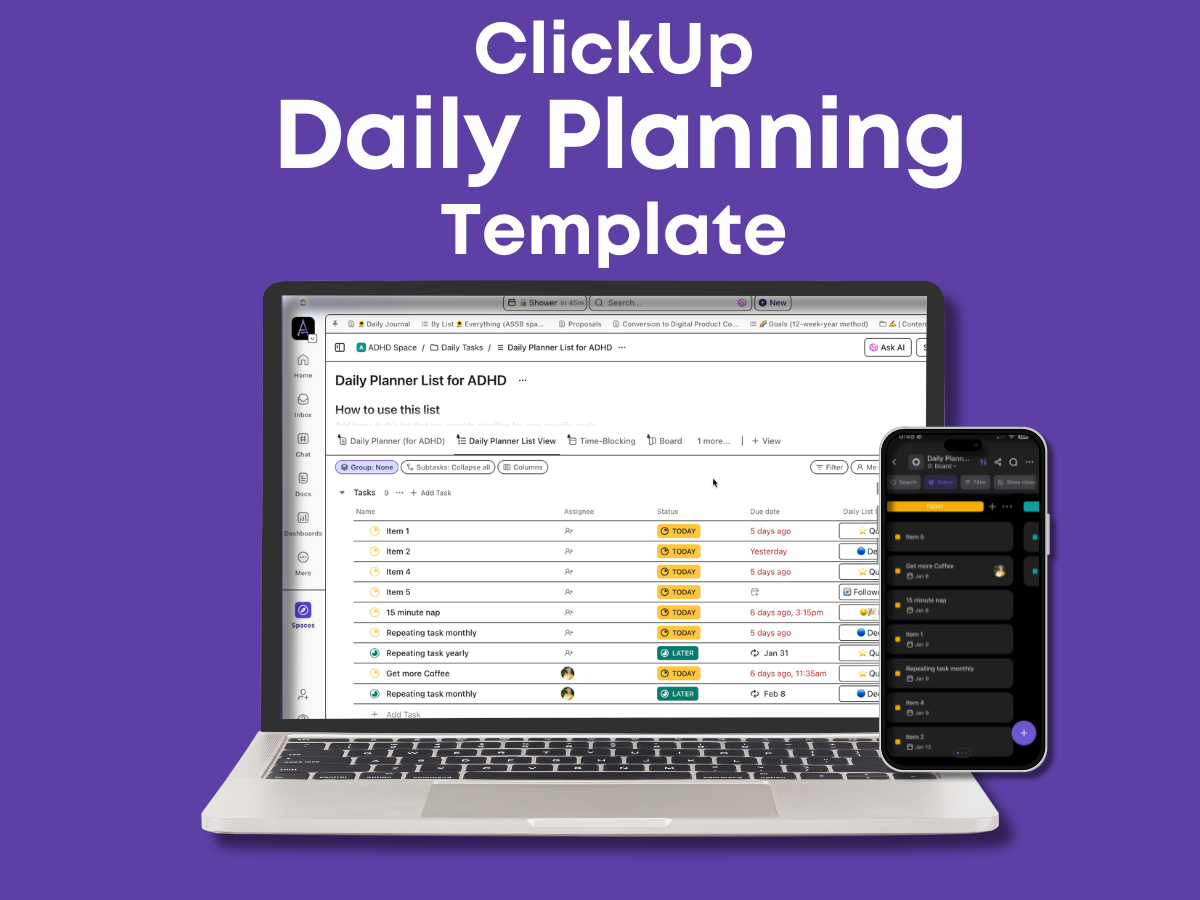 Boost Productivity: Daily Planning Template for Busy Entrepreneurs in ...